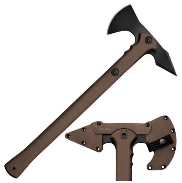 Cold Steel Trench Hawk Axe, 1055 Carbon, Dark Earth, Secure-Ex Sheath ...