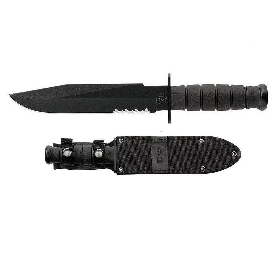 Ka-Bar Fighter Fixed Blade Knife, 1095 Cro-Van, Leather/Cordura Sheath ...